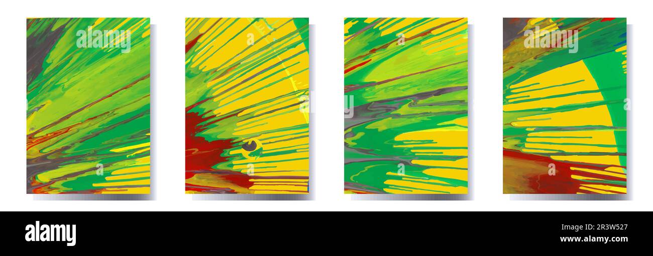 Abstract vertical social media posters set. Acryl painting dinamic and ...