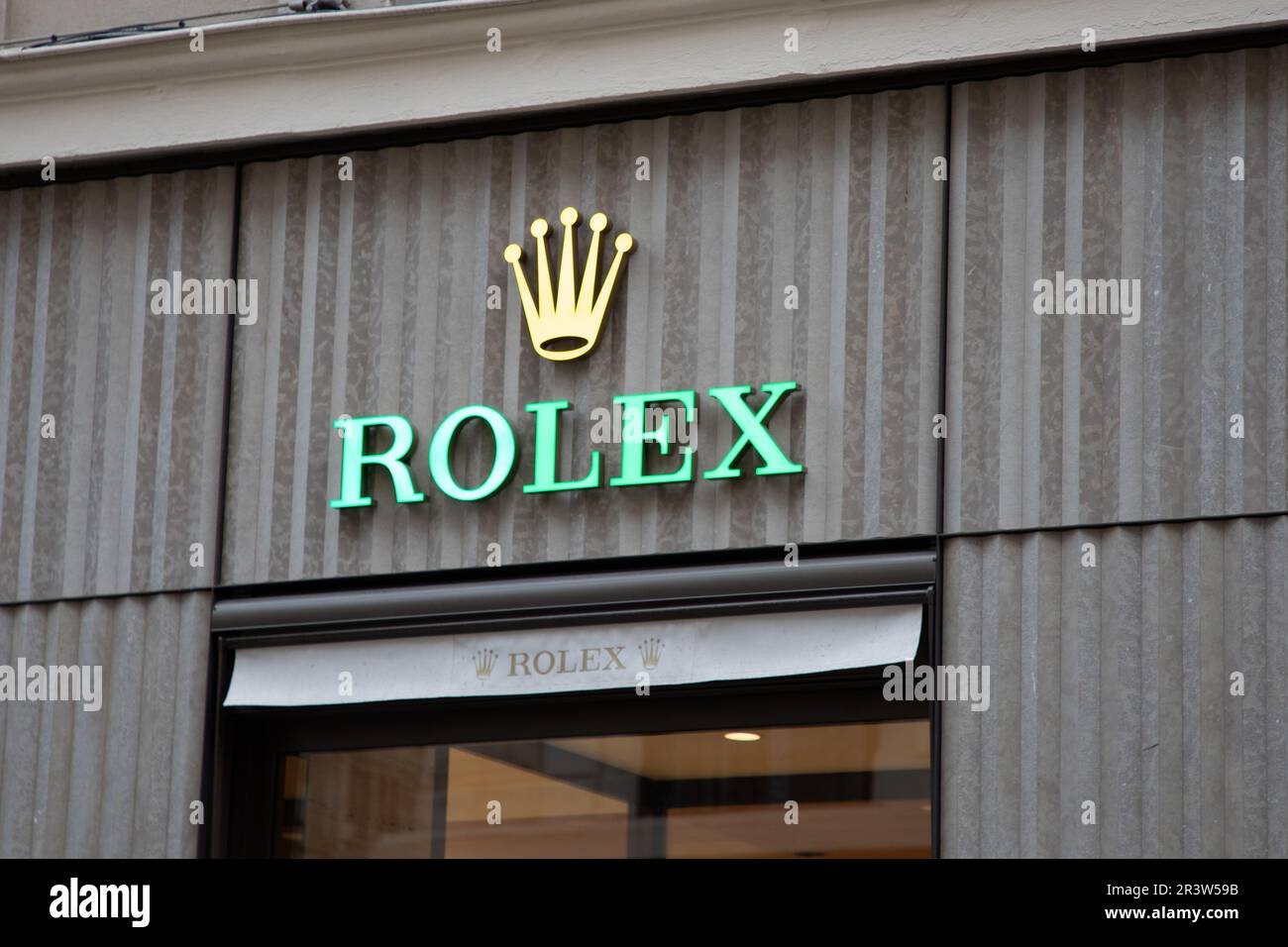 Bordeaux , Aquitaine France - 05 19 2023 : Rolex brand logo and text ...