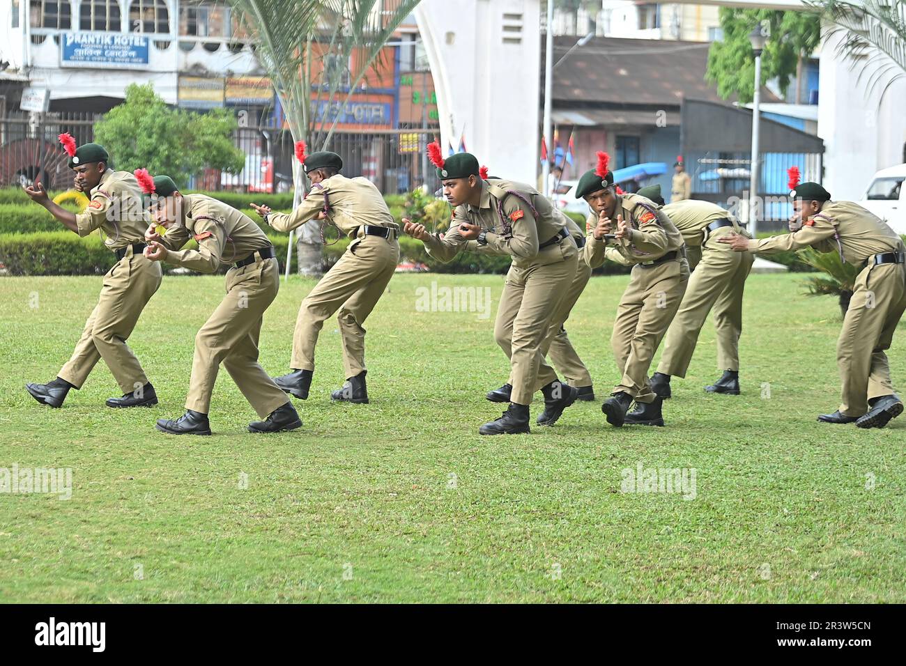 NCC cadets perform at a parade during the combined annual training camp ...