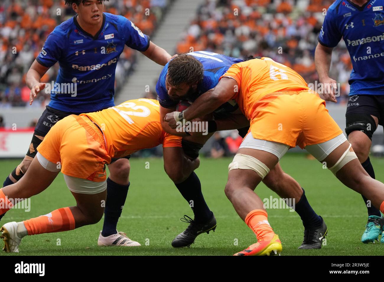 Panasonic Wild Knights' Lood de Jager during the 2022-23 Japan Rugby ...