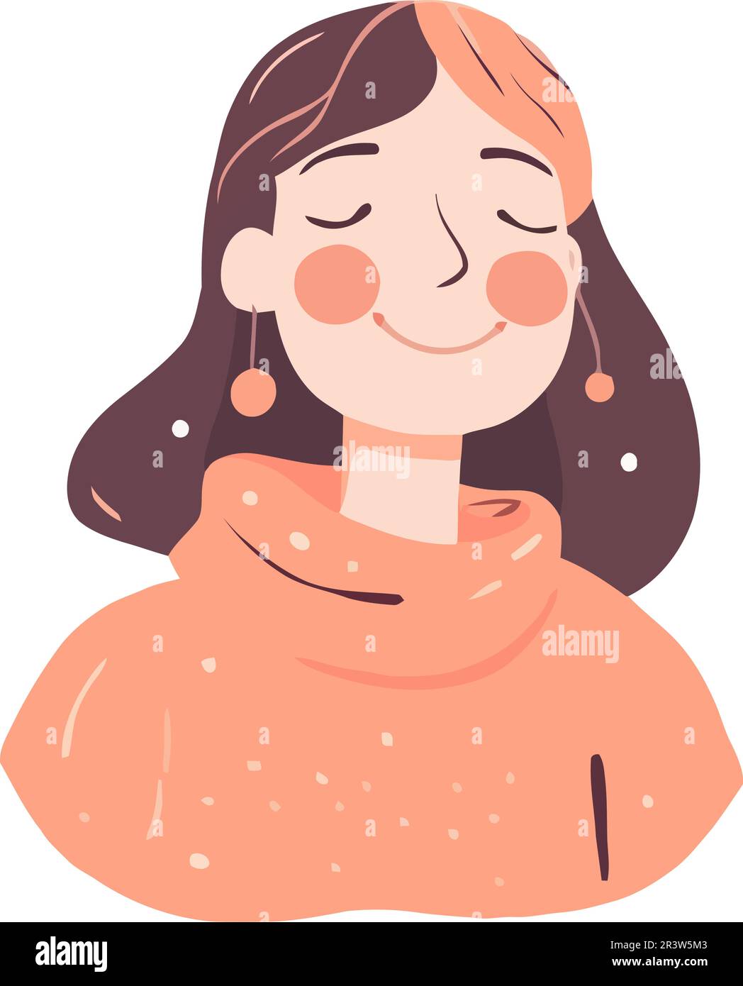The expression of smiling girl enjoying Stock Vector Image & Art - Alamy