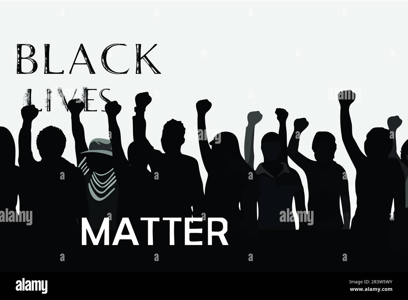 Banner with people silhouettes. Concept of Human rights. Protest ...