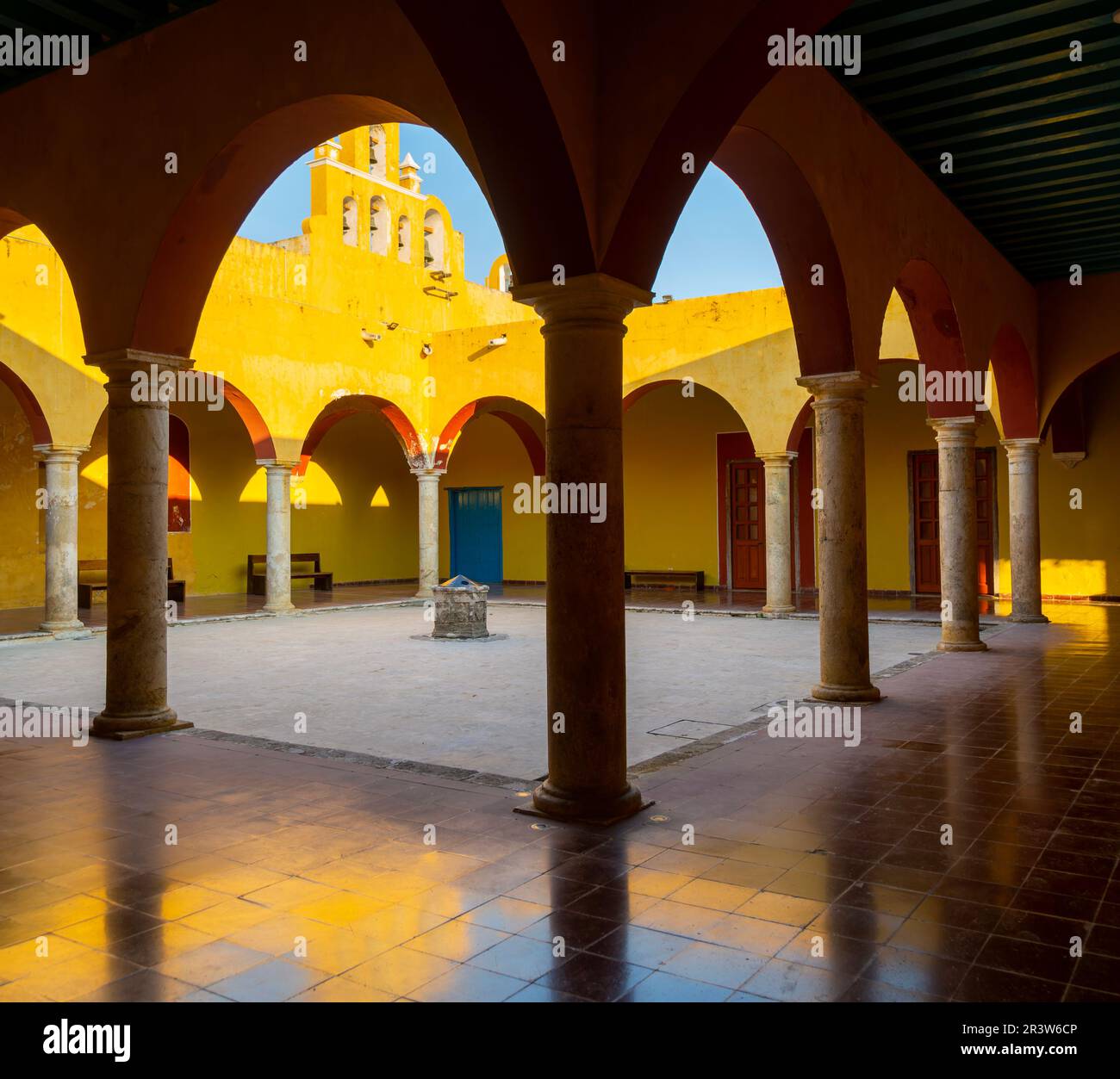 Spanish colonial architecture in courtyard at former convent of San ...