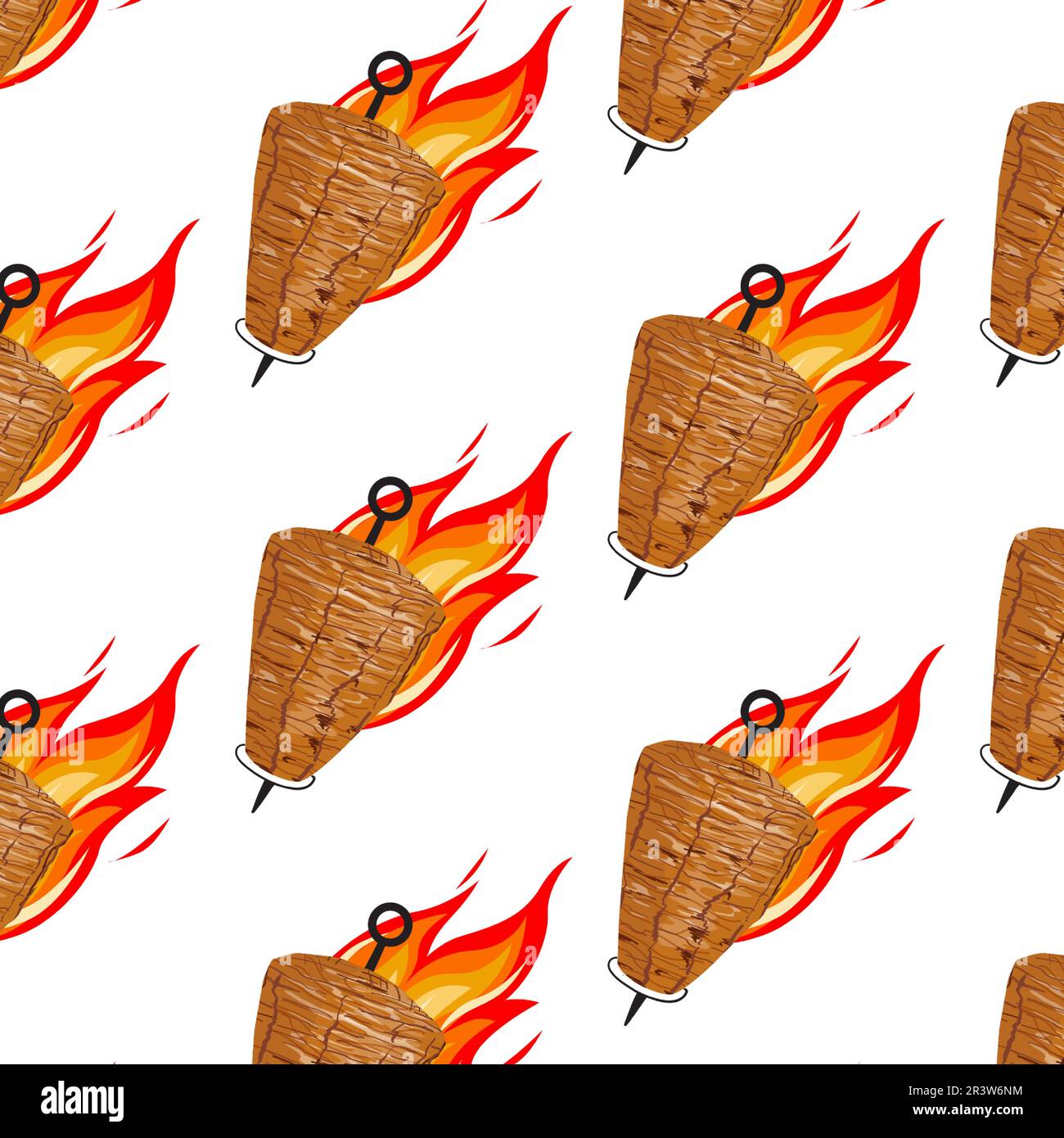 Shawarma Kebab pattern fast food. Seamless pattern. Concept of doner ...