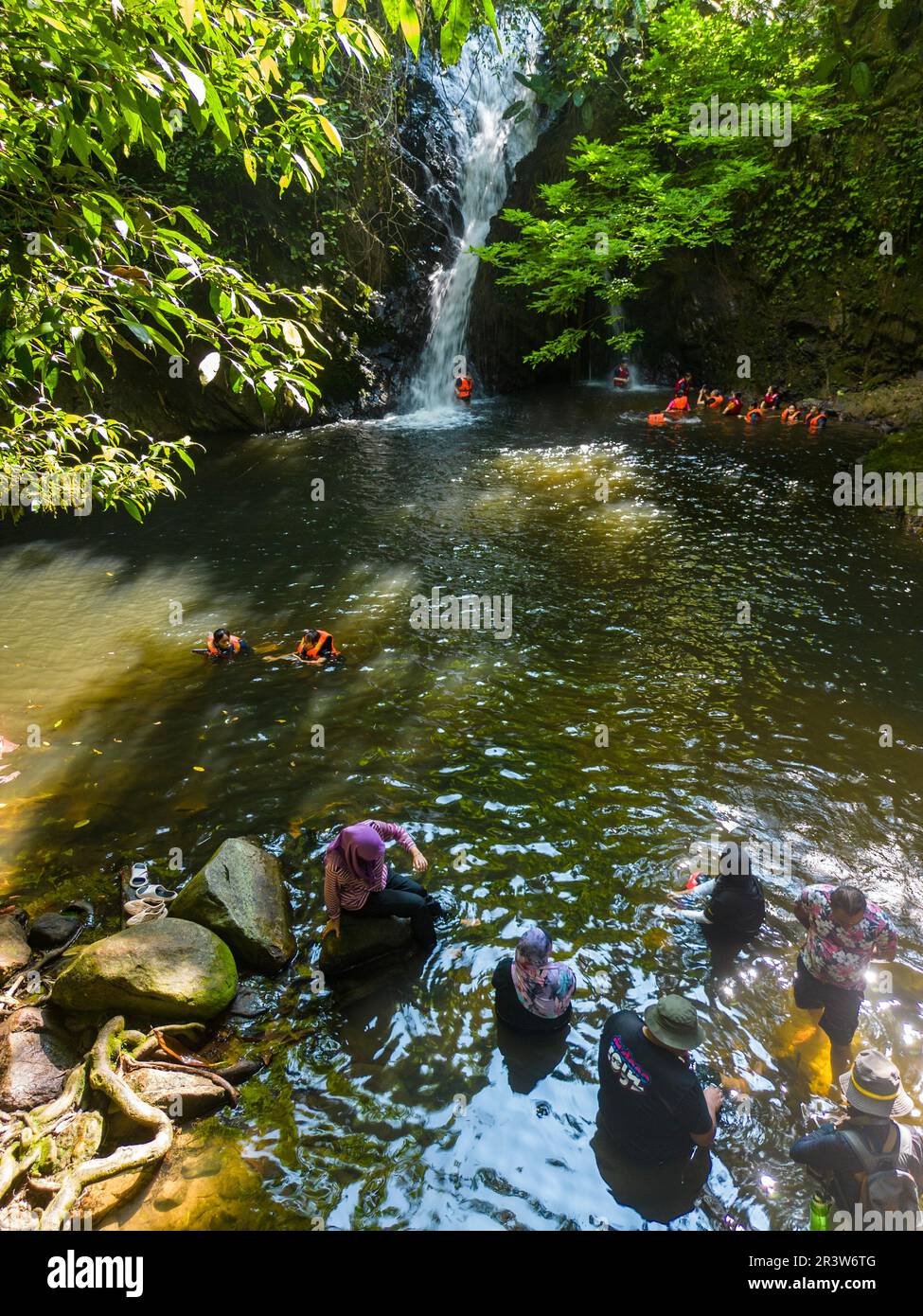 Royal Belum toman fish sanctuary and waterfall Stock Photo - Alamy