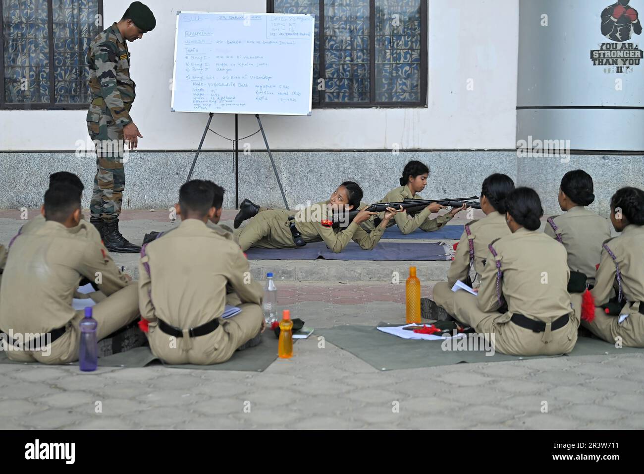 NCC cadets perform at a parade during the combined annual training camp ...