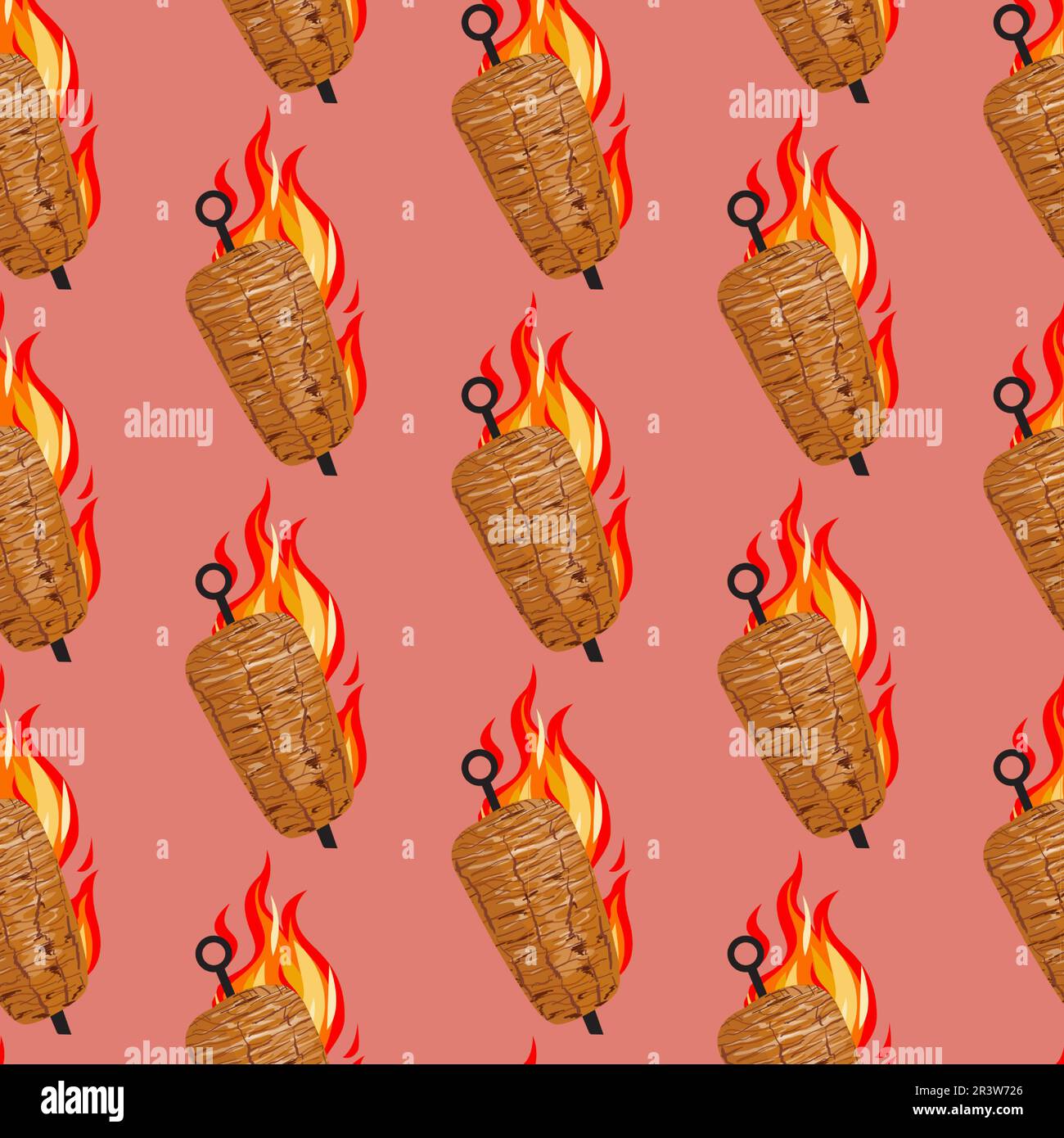Shawarma Kebab pattern fast food. Seamless pattern. Concept of doner ...