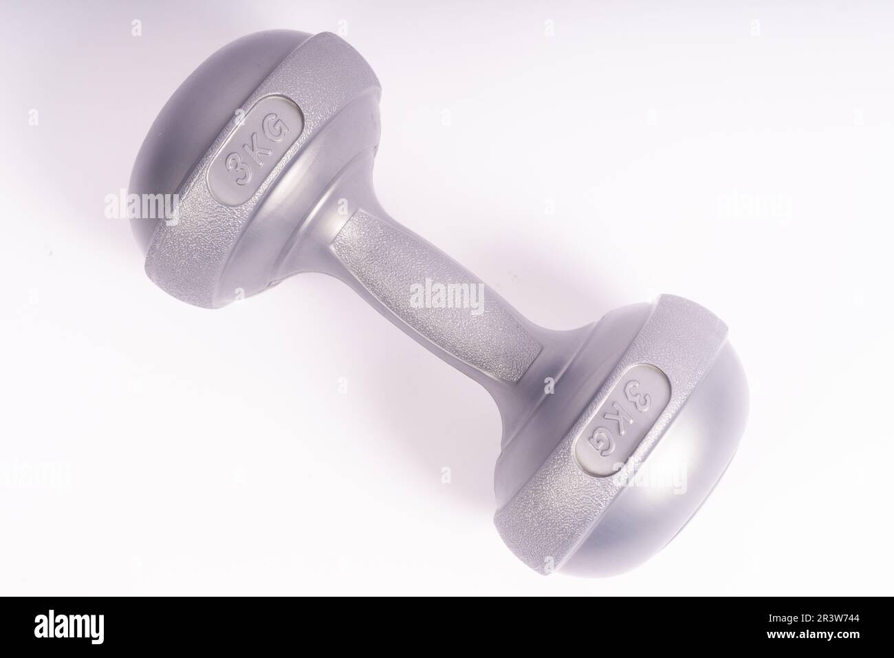 Grey dumbbell Side view closeup isolated on white background Stock ...