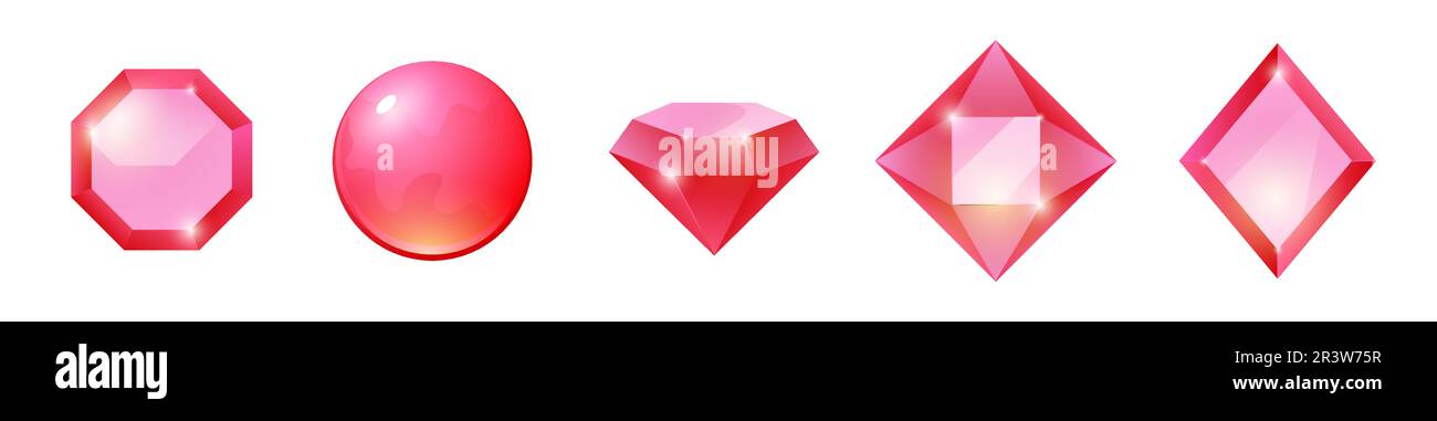 Vector red gem emerald illustration jewel sapphire design diamond ruby ...