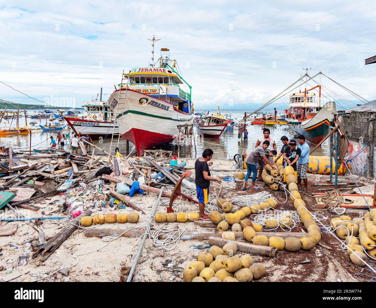 Basic shipyard on the beach in Tinoto, Maasim, located in the Sarangani ...