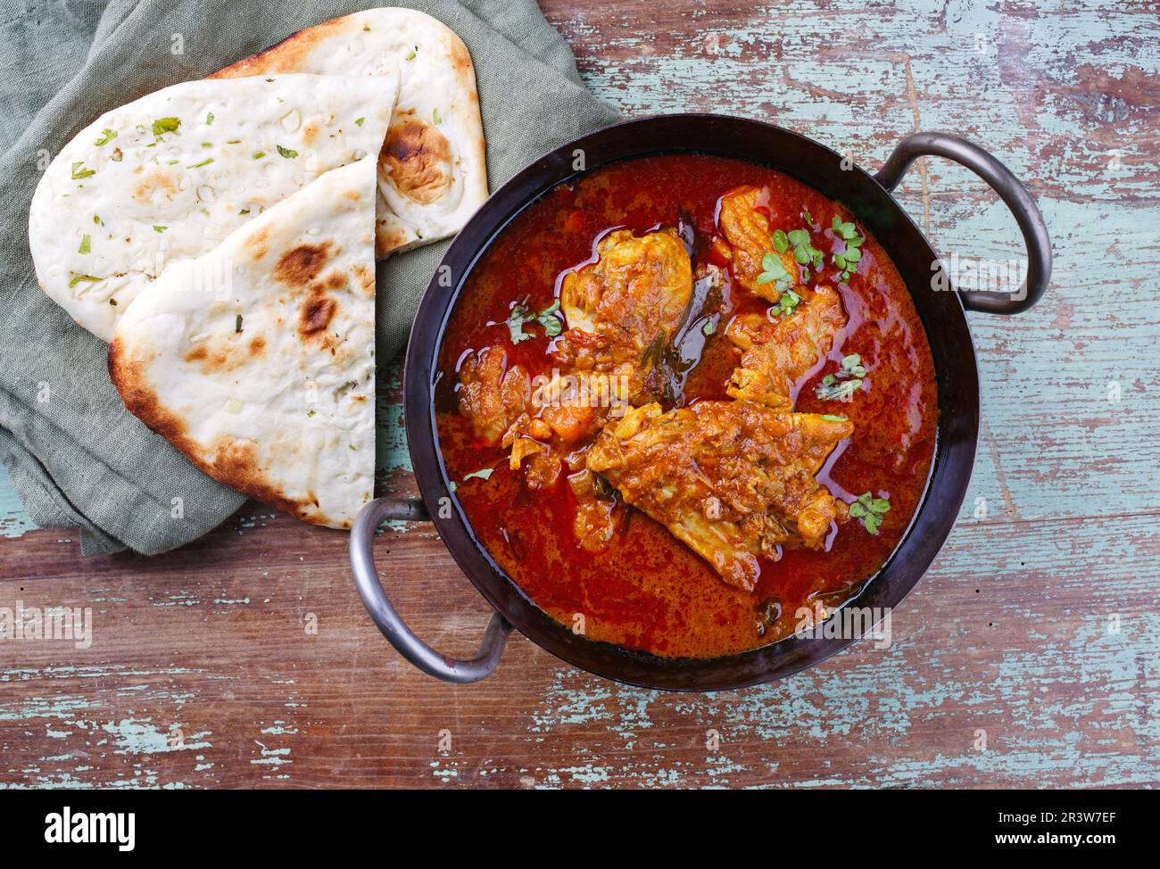 Traditional spicy Indian chicken Madras curry Rogan Josh with ...
