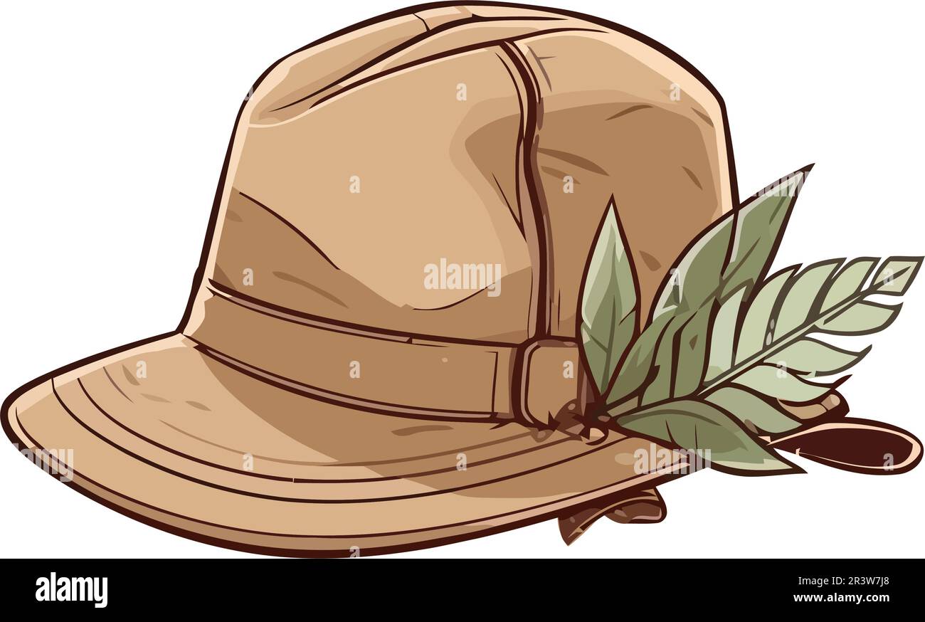 Old fashioned bowler hat with leaf Stock Vector Image & Art - Alamy