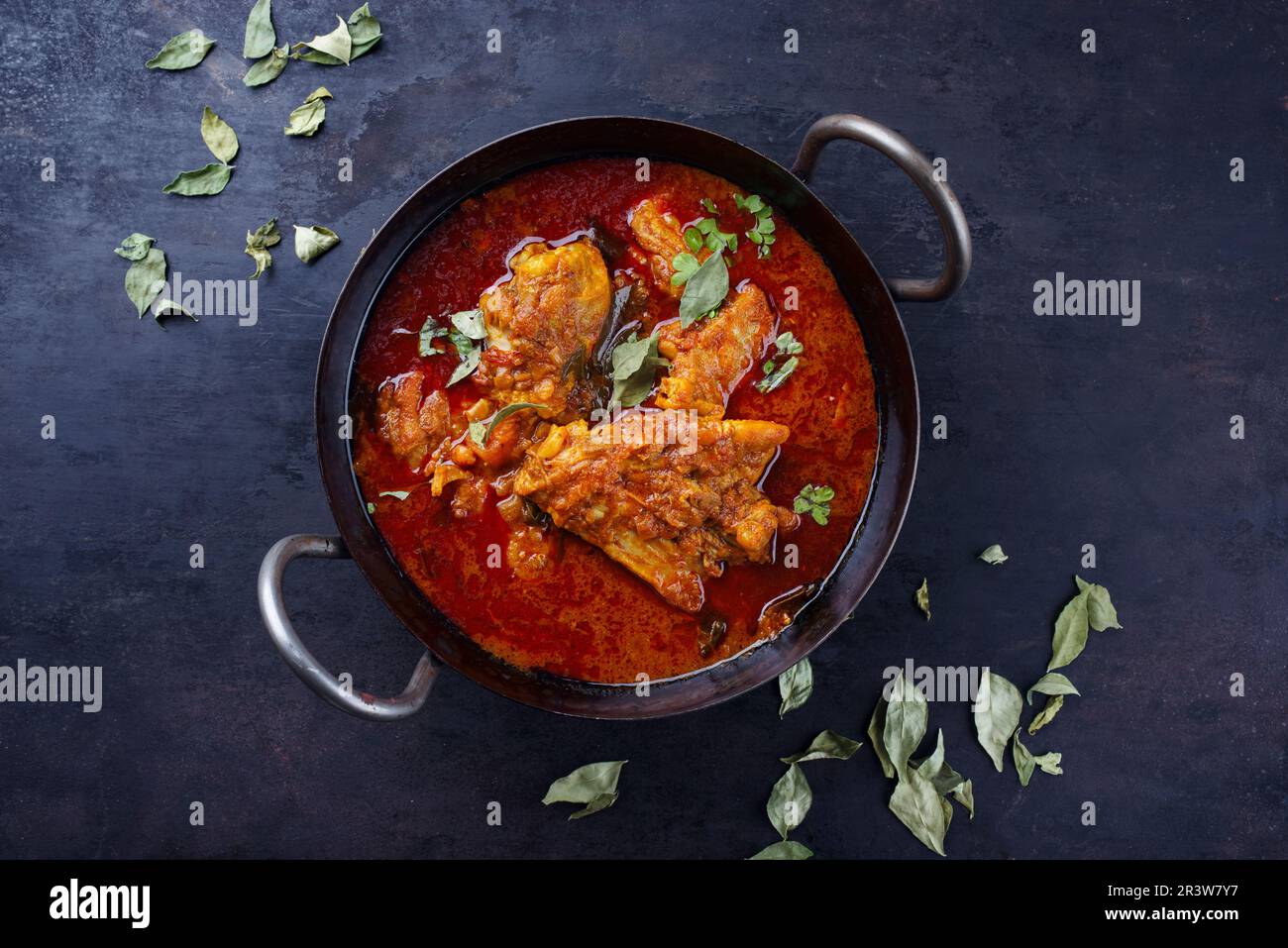 Traditional spicy Indian chicken Madras curry Rogan Josh with ...