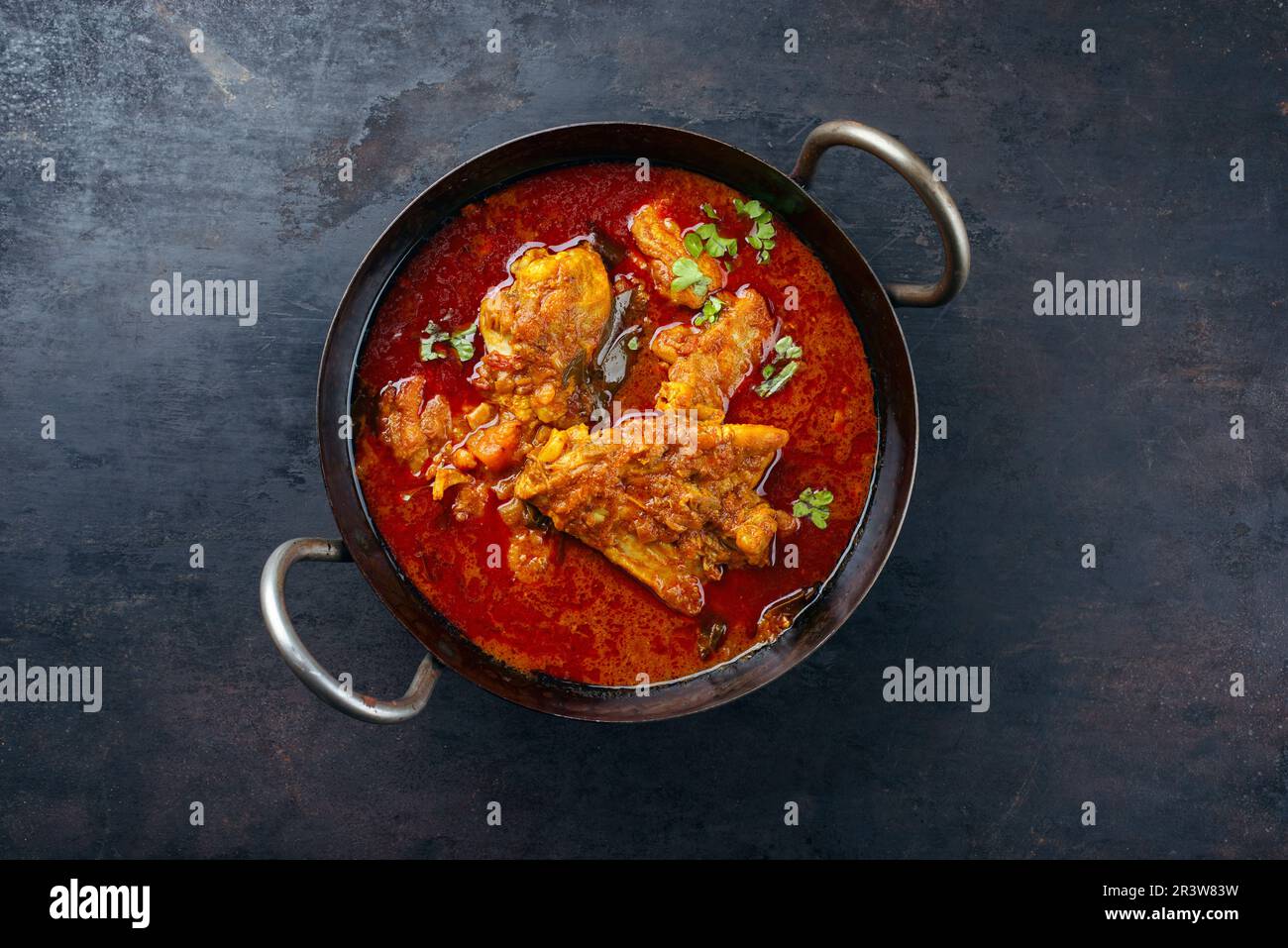 Traditional spicy Indian chicken Madras curry Rogan Josh with ...