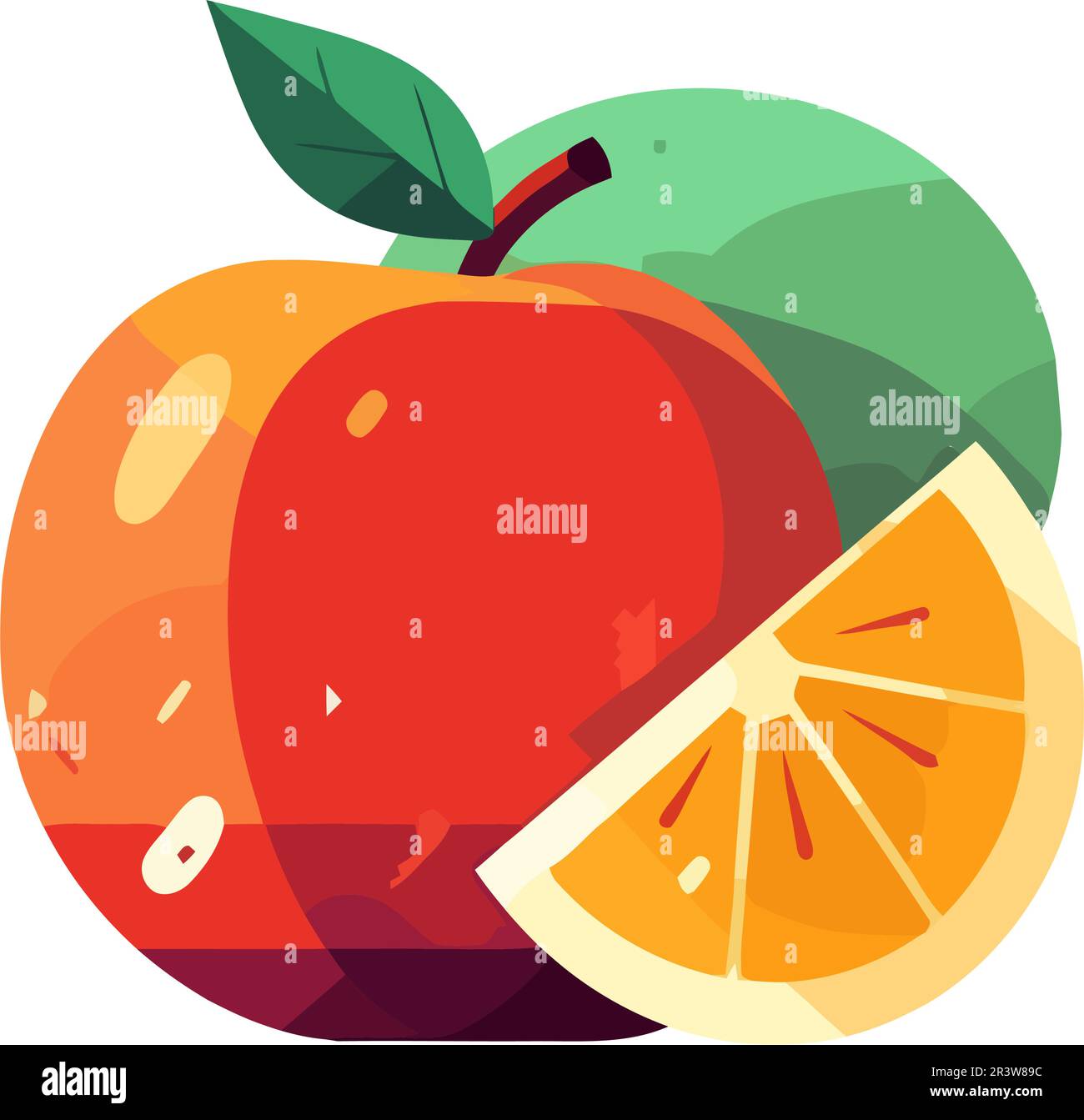 Juicy apple slice, symbol of healthy eating Stock Vector Image & Art ...