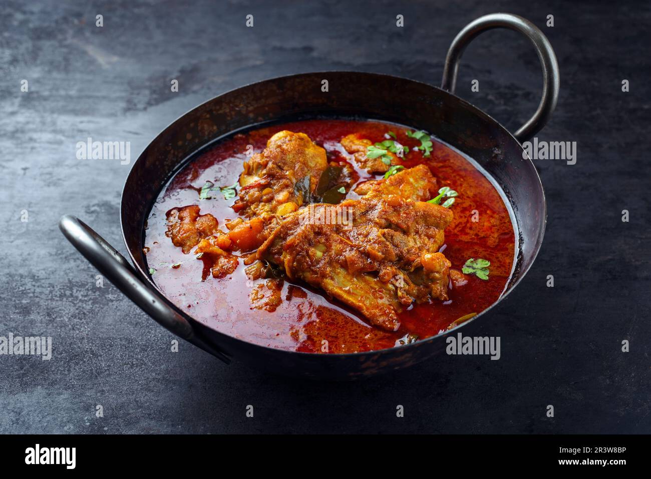 Traditional spicy Indian chicken Madras curry Rogan Josh with ...