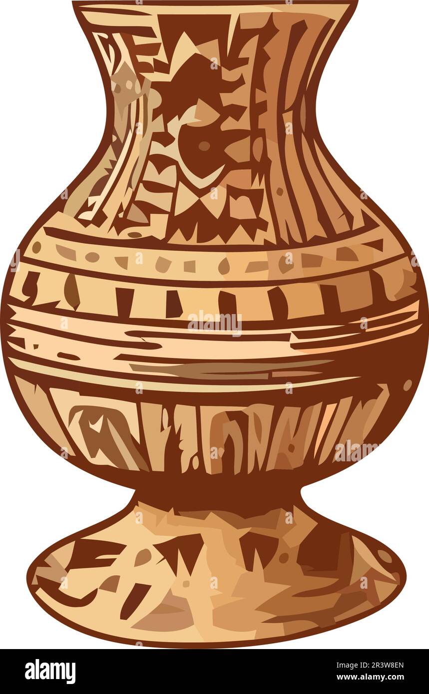 Ancient pottery vase with ornate flower design Stock Vector Image & Art ...