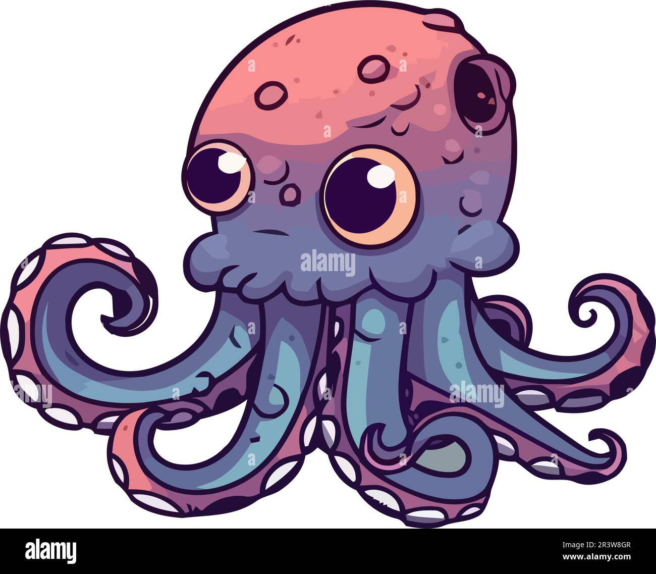 Cute cartoon octopus with tentacles Stock Vector Image & Art - Alamy