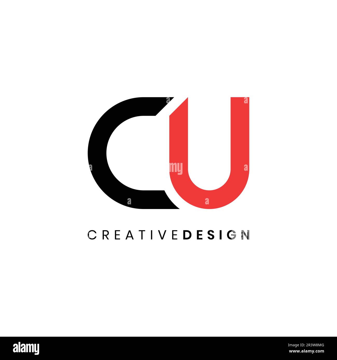 Creative simple minimalist letter CU logo design vector illustration ...