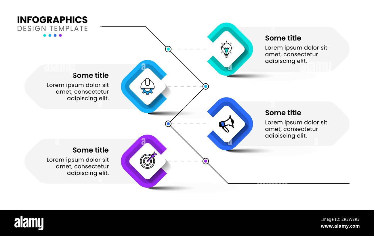 Infographic template with icons and 4 options or steps. Line. Can be ...