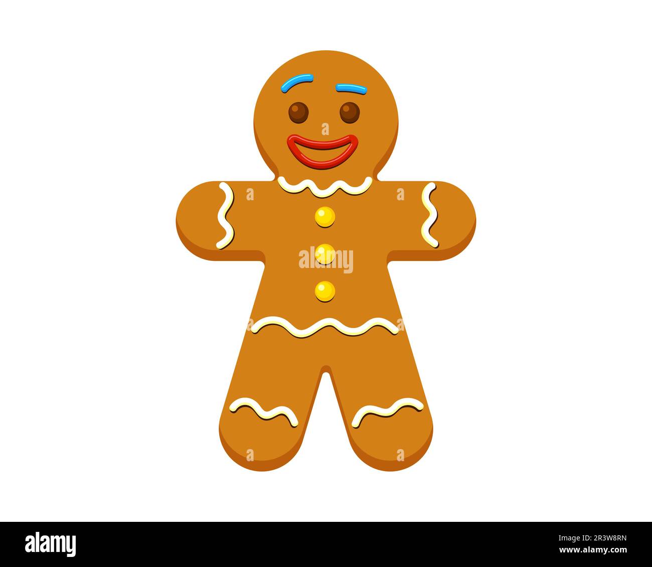 Gingerbread man cookie. Christmas pastries. Festive cartoon flat vector ...