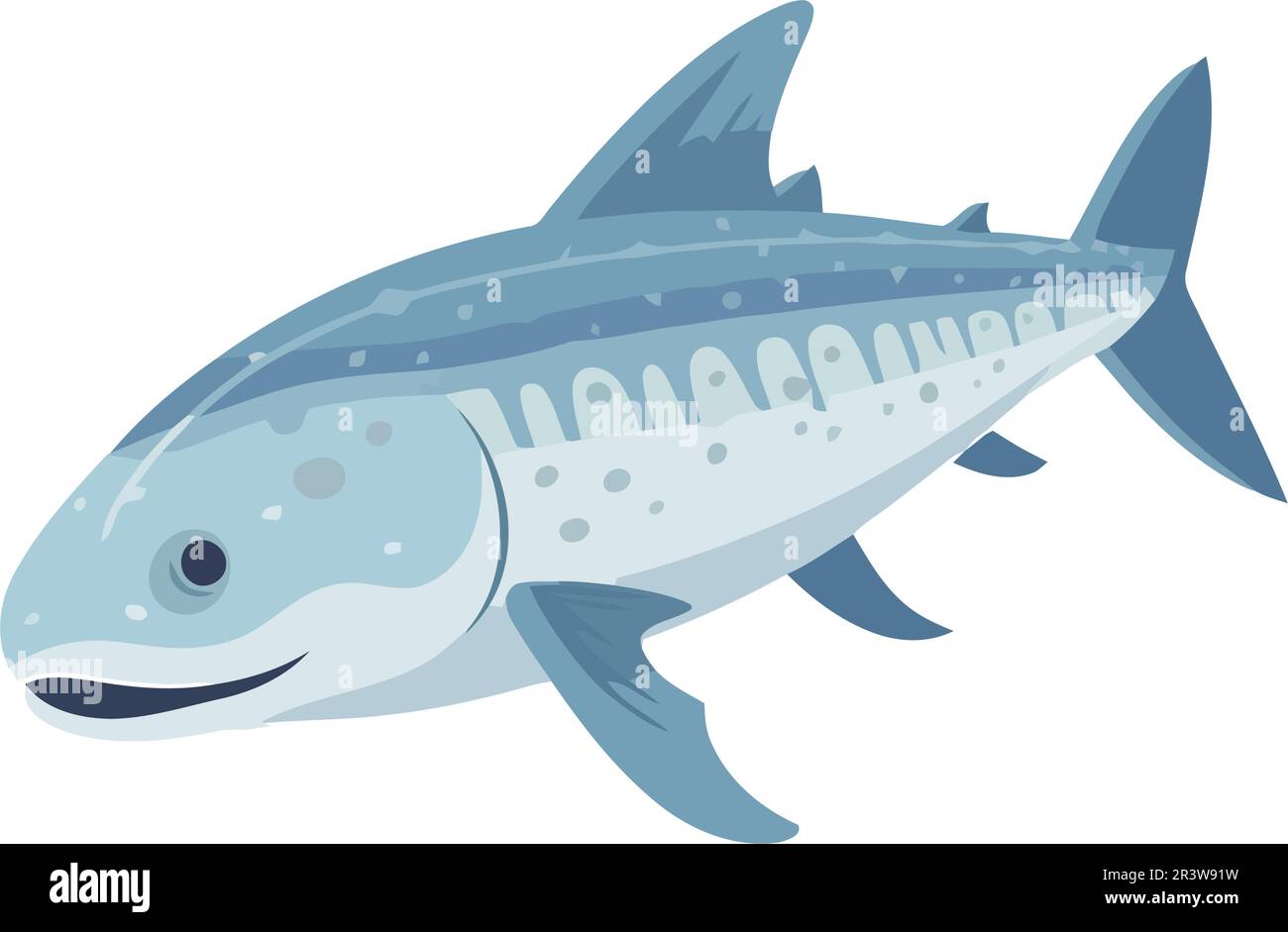 Cute cartoon fish with large teeth swimming Stock Vector Image & Art ...