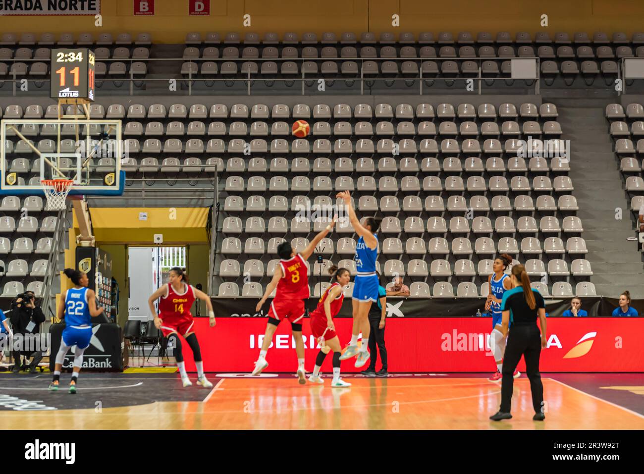 Vigo, Spain. 24 May 2023. the Italian team scores from half distance ...