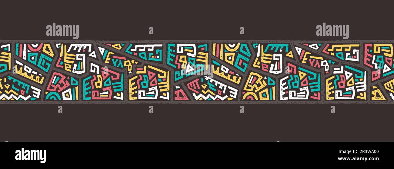 Hand drawn abstract seamless pattern, ethnic background, african style ...