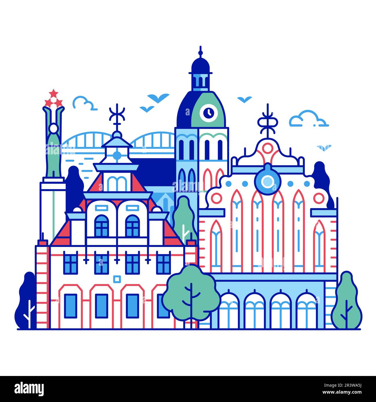 Medieval old town cathedral Cut Out Stock Images & Pictures - Alamy