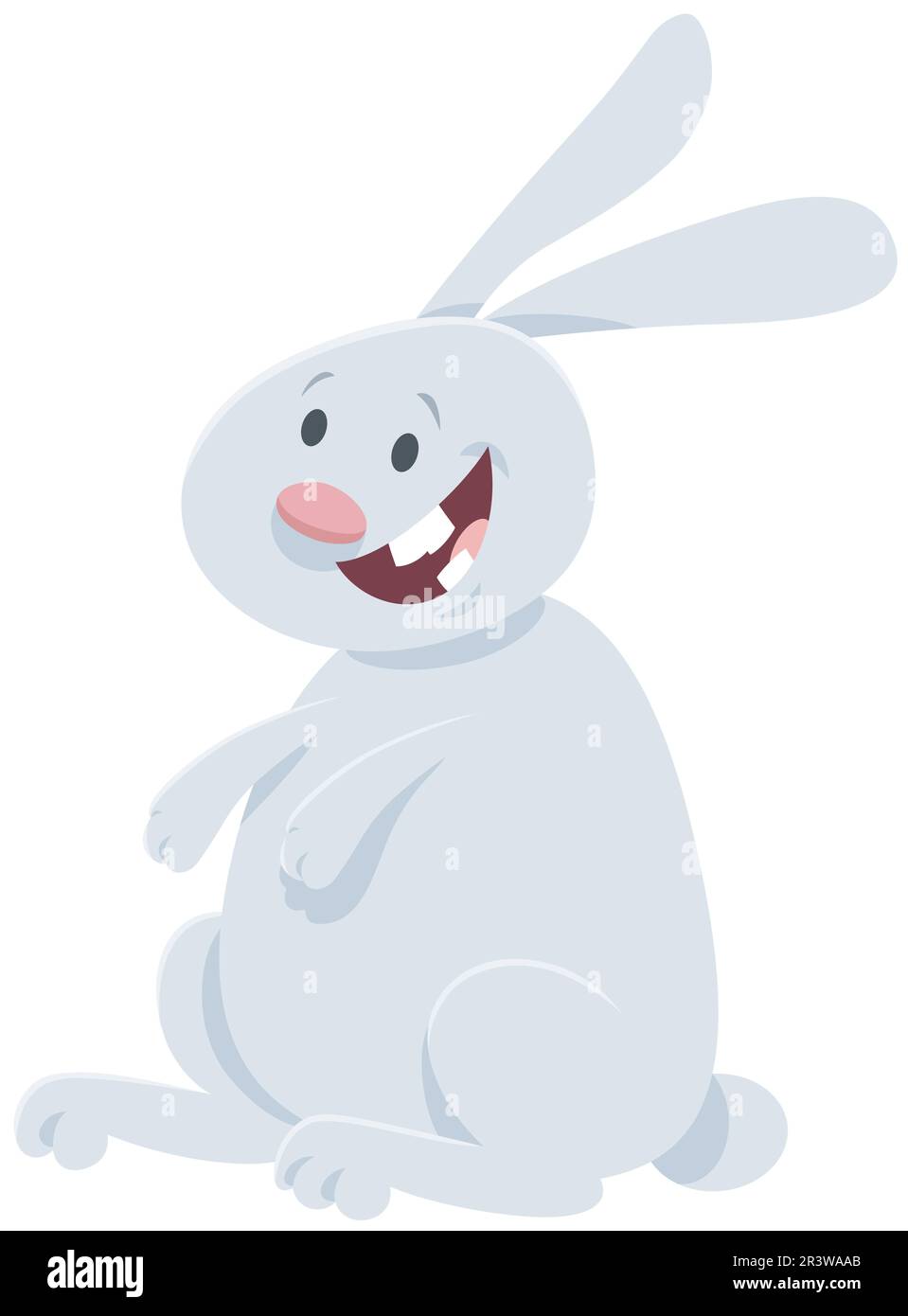 Cartoon happy white rabbit or bunny animal character Stock Photo - Alamy