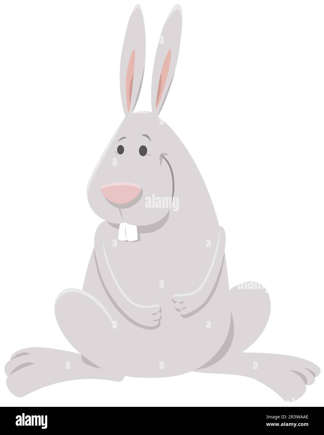 Cartoon happy white rabbit comic animal character Stock Photo - Alamy