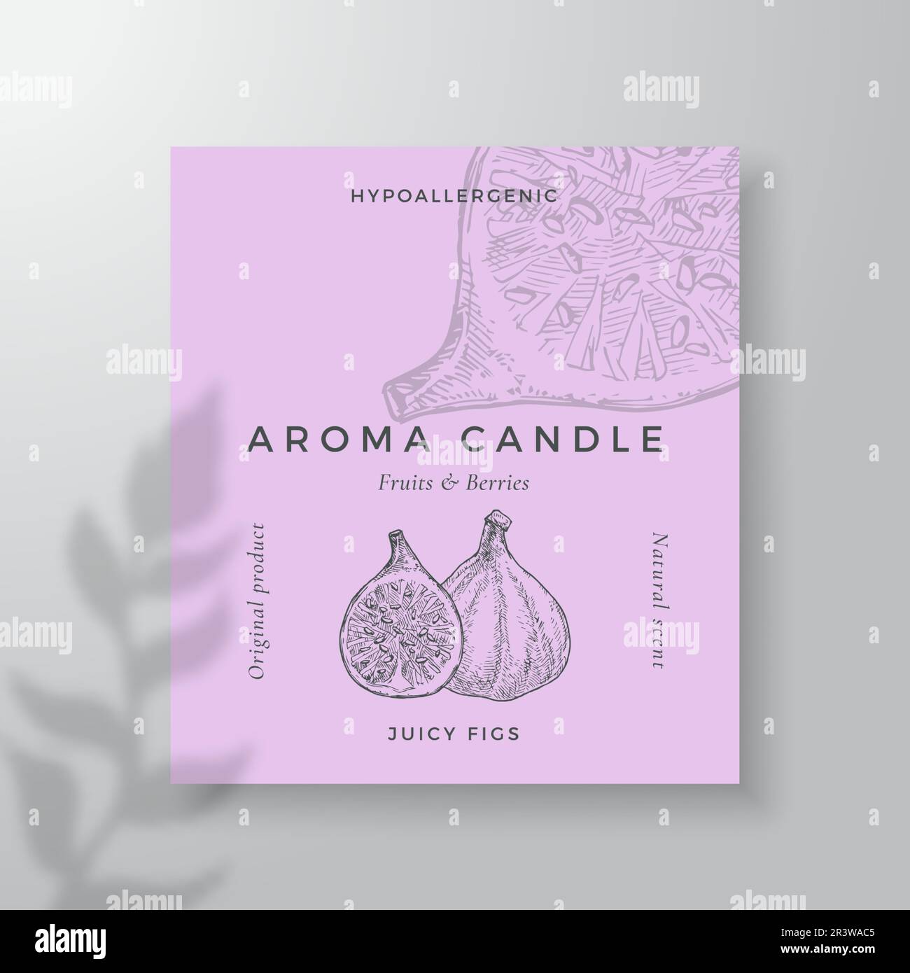 Aroma candle vector label template Figs scent from local purveyors ...