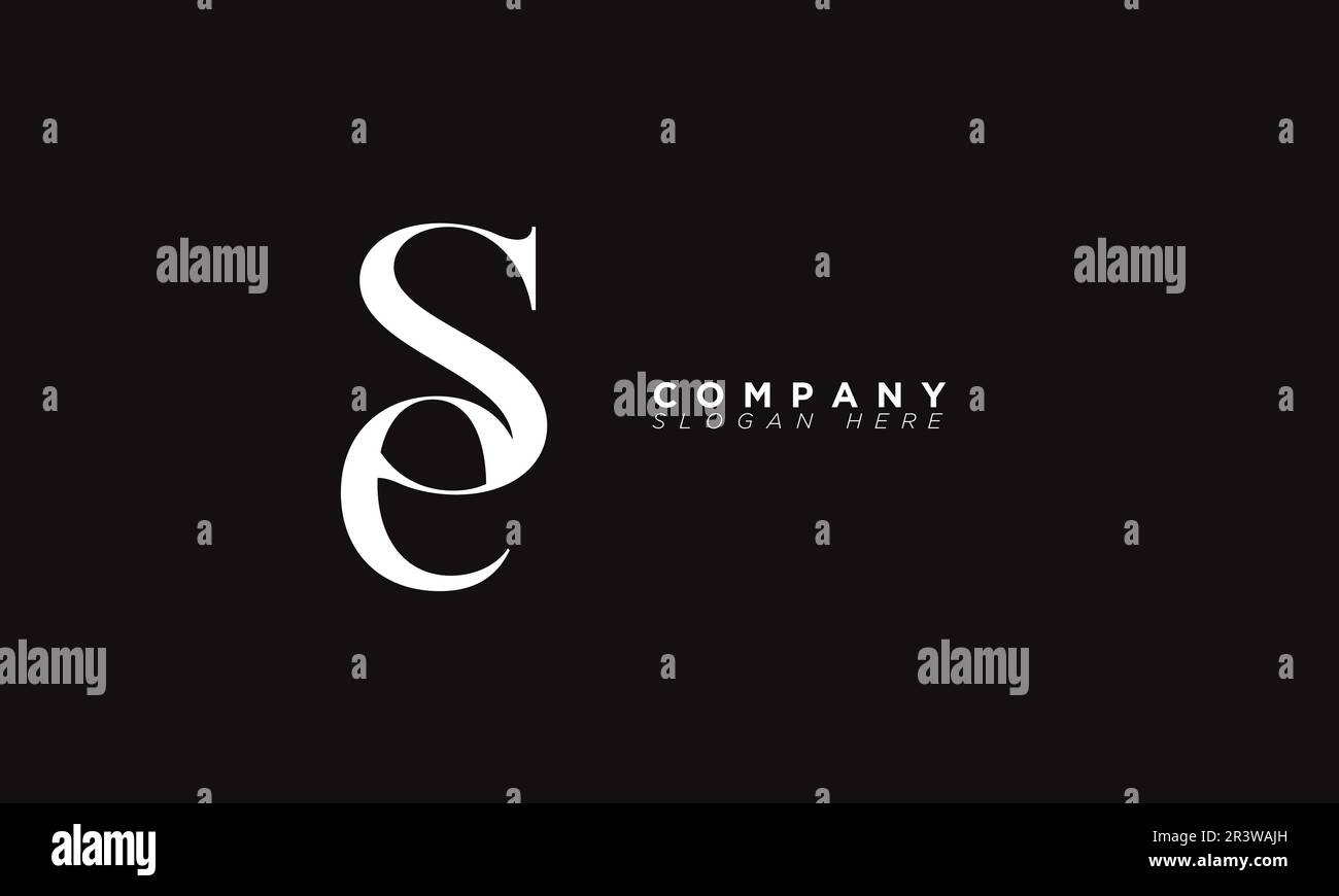 Initial es logo vector vectors Black and White Stock Photos & Images ...