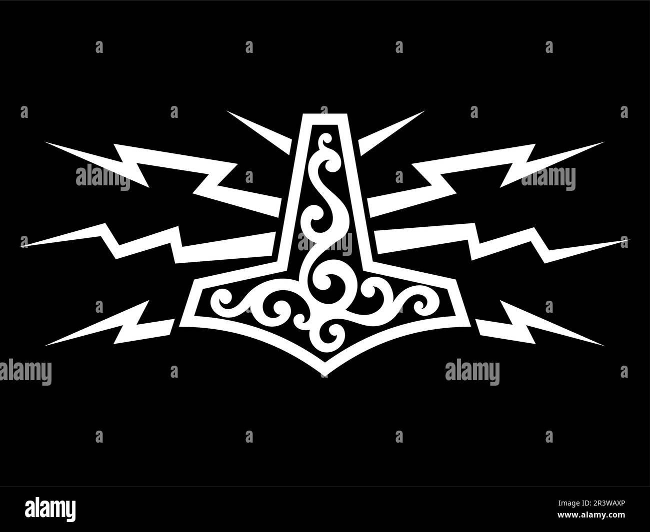 Scandinavian Viking design. Thors hammer and the Scandinavian ornament ...
