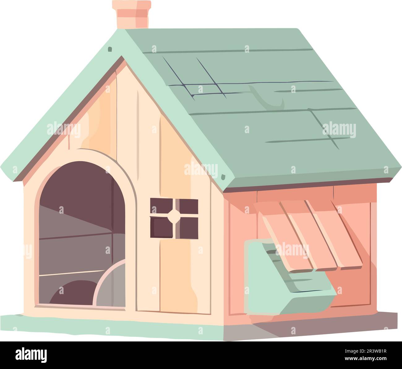 Cute cartoon cottage and chimney in roof Stock Vector Image & Art - Alamy