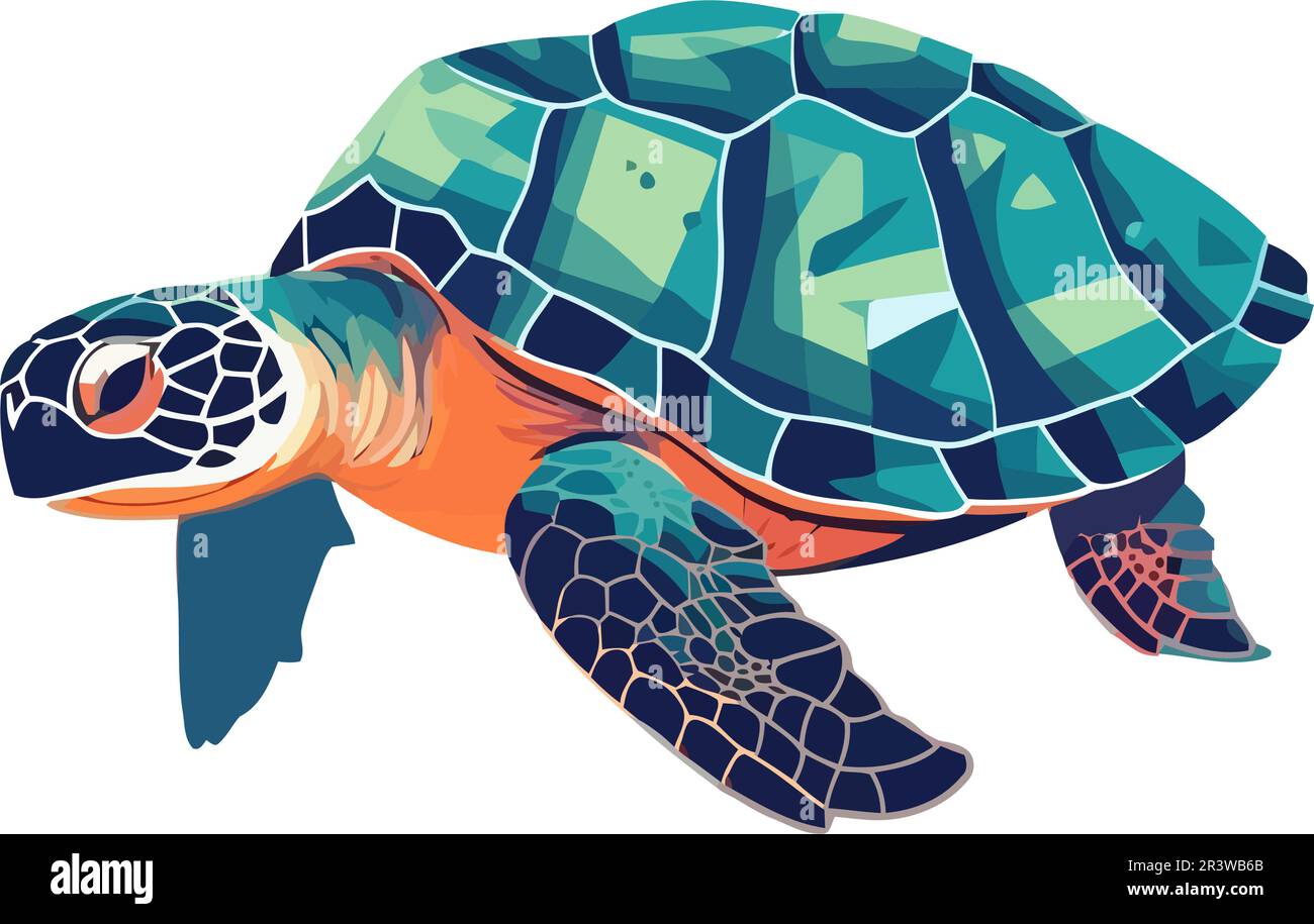 Cute turtle mascot crawling isolated Stock Vector Image & Art - Alamy