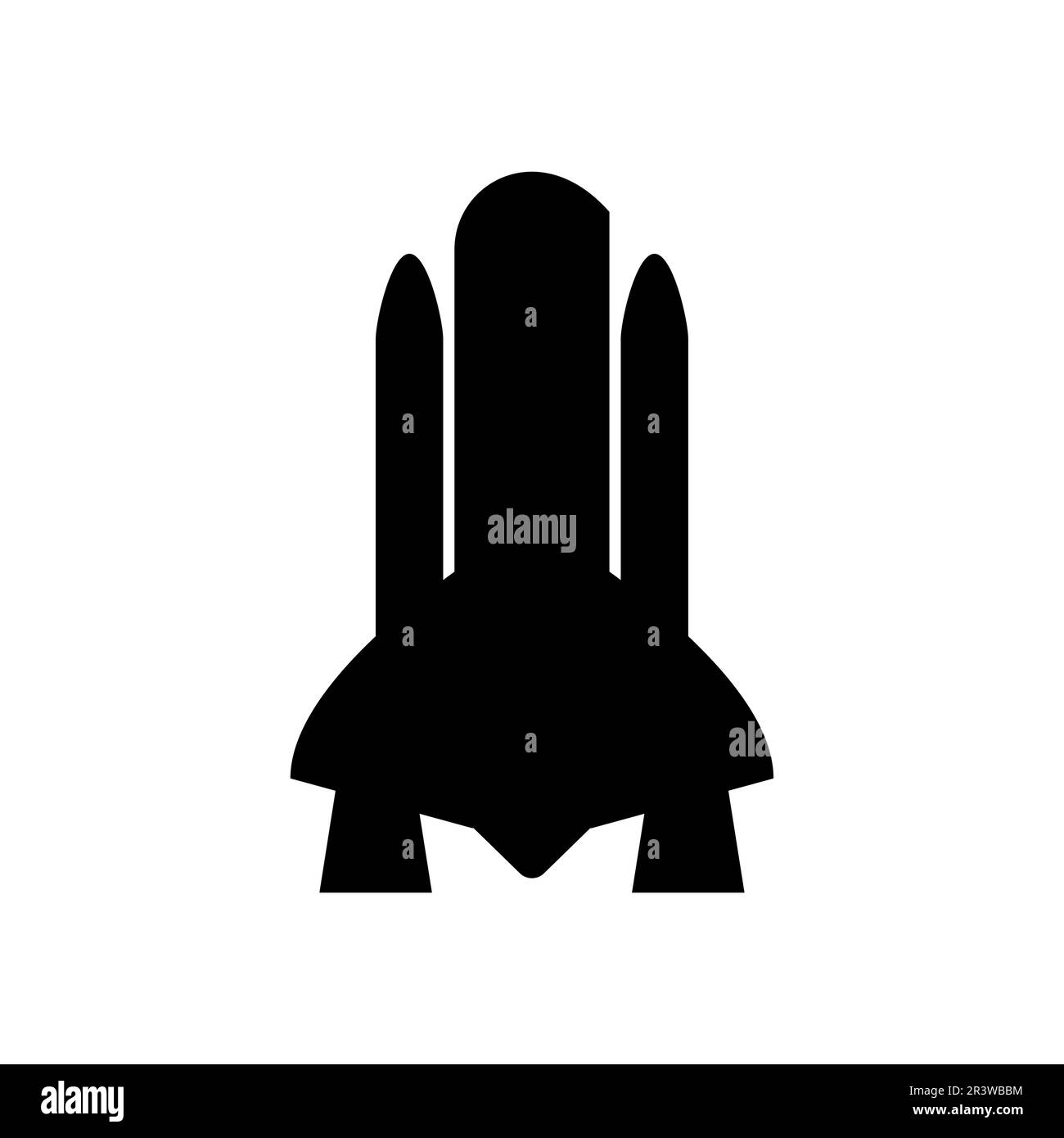 Rocket silhouette illustration astronaut vehicle icon. Rocket launch ...