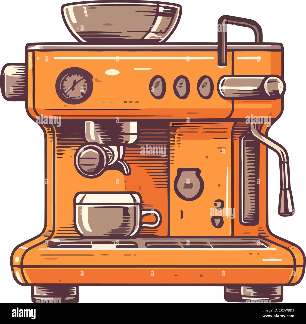 Gourmet coffee shop serves fresh cappuccino Stock Vector Image & Art ...