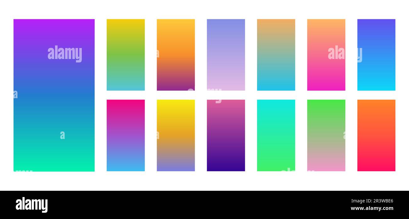 Modern screen design gradient mobile app. Bright colorful pink green ...