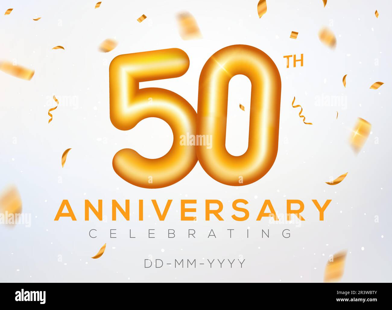 50 year anniversary gold number celebrate jubilee vector logo ...