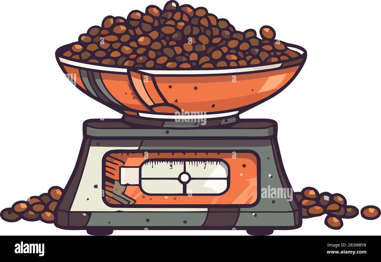 old fashioned scale with coffee seeds Stock Vector Image & Art - Alamy