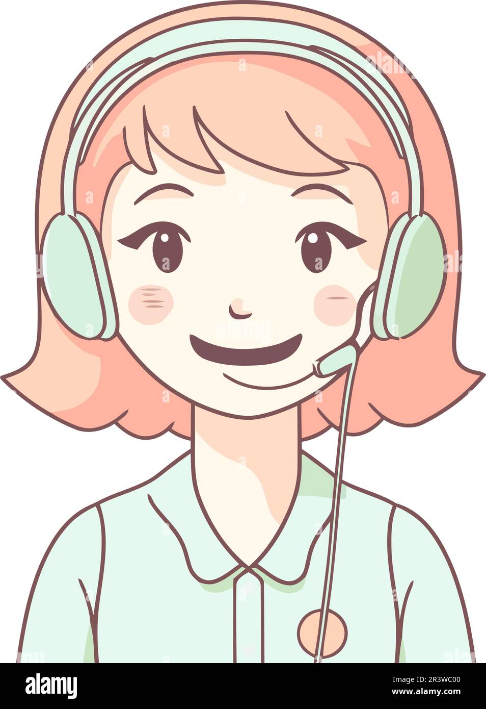 Smiling children listening headphones Stock Vector Images - Alamy