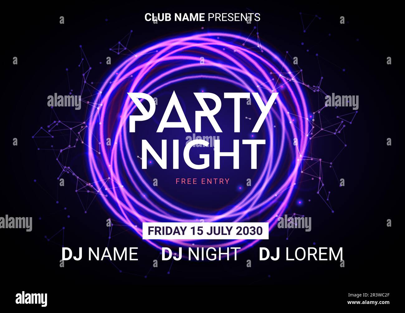 Dance music night poster background. Night club music concert DJ flyer ...