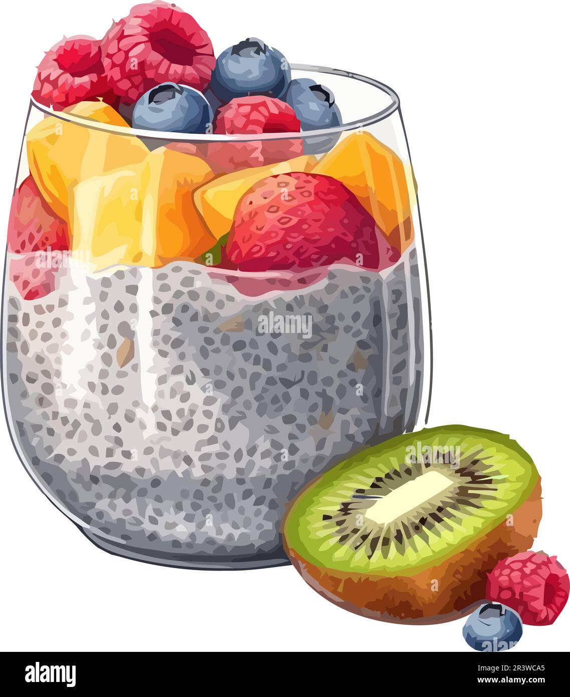 Strawberries blueberries in sweet Stock Vector Images - Alamy