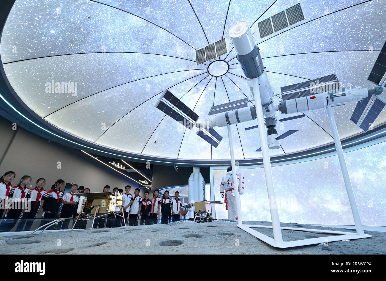 HANDAN, CHINA - MAY 25, 2023 - Primary school students visit the space ...