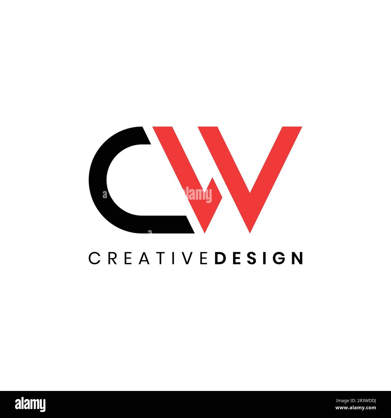 Creative modern geometric letter CW logo design vector Stock Vector ...