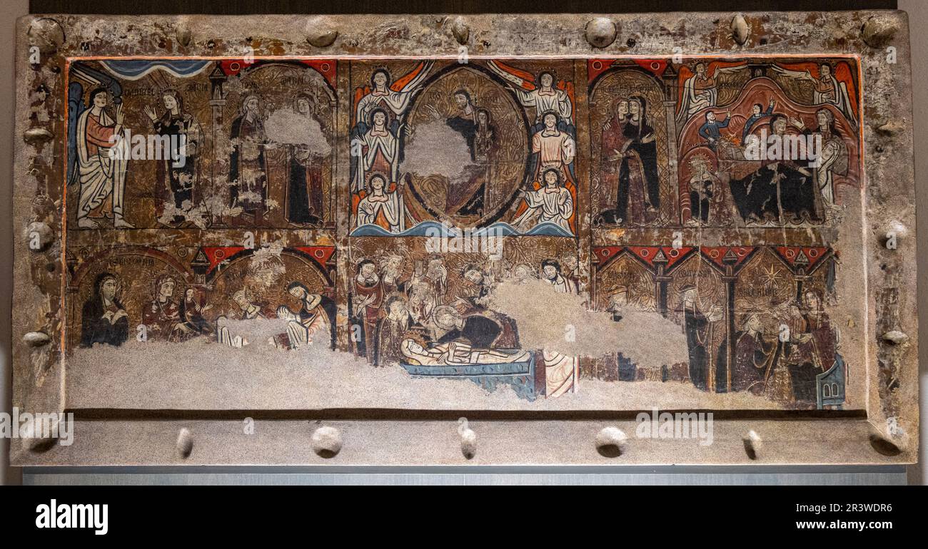 Altar frontal of Santa Maria de Iguacel Stock Photo - Alamy