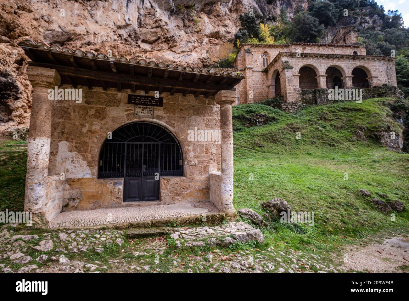 Hermitage of Santa MarÃ­a de la Hoz in Tobera Stock Photo - Alamy