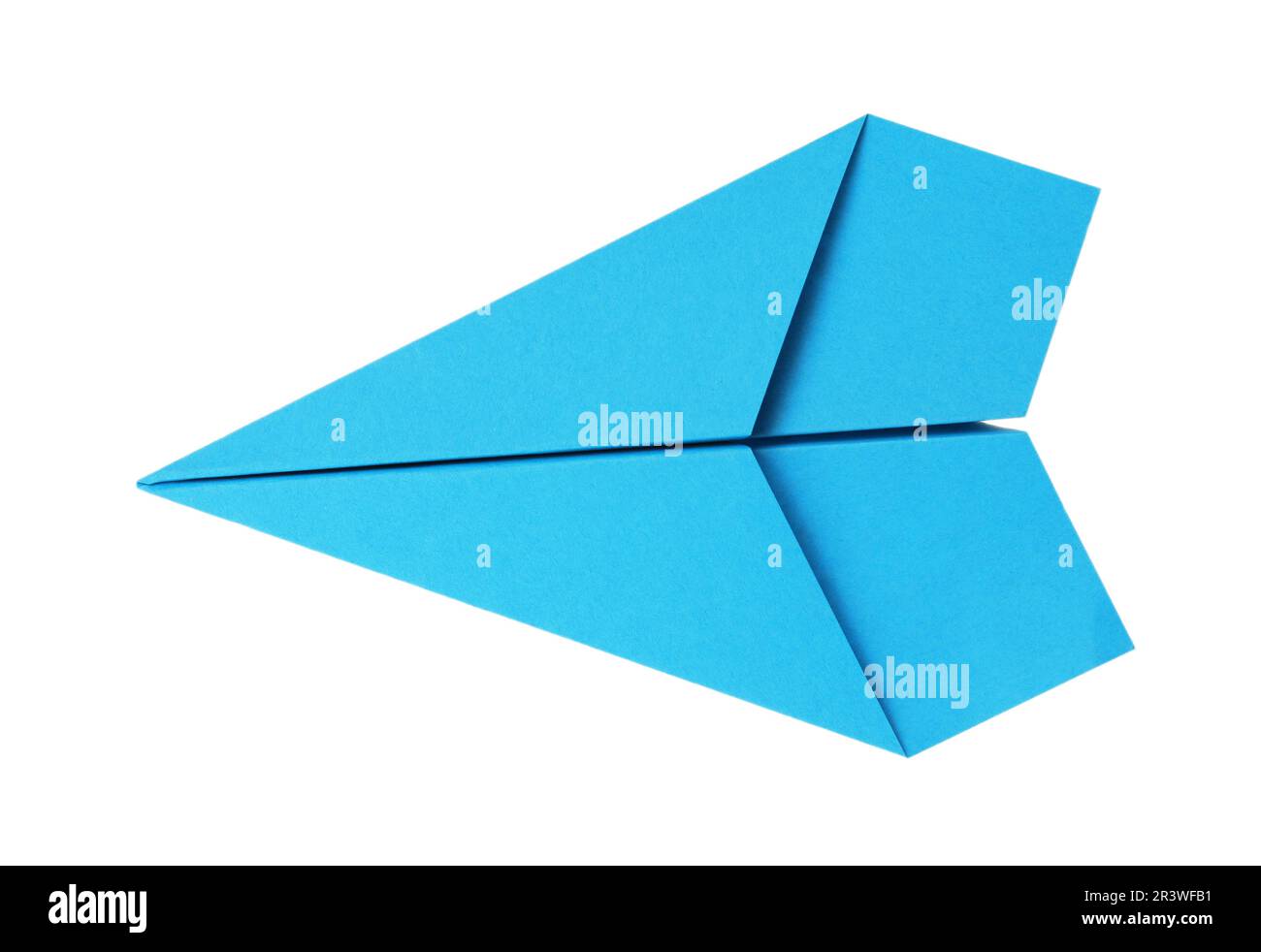 Handmade light blue paper plane isolated on white Stock Photo - Alamy