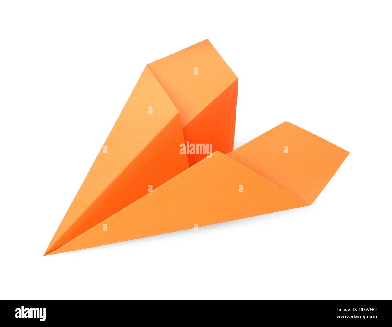 Handmade orange paper plane isolated on white Stock Photo - Alamy